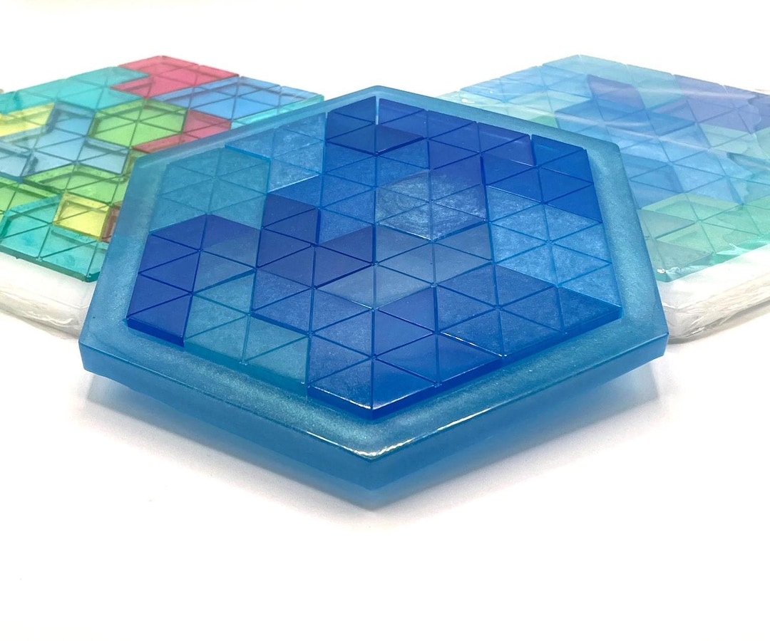 Hexagon Resin Puzzle, Brain Teaser Puzzle, IQ Puzzle, Color Choice ...