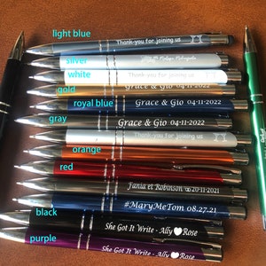 Personalised Ballpoint Pens Wedding Reception Quinceanera Party Favors ...