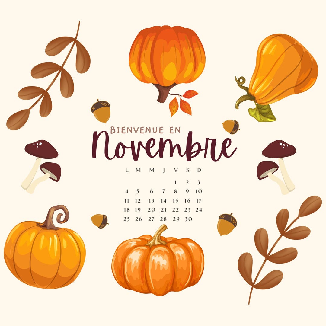 Monthly Calendar, October, in French 2024, November, December, PDF for ...