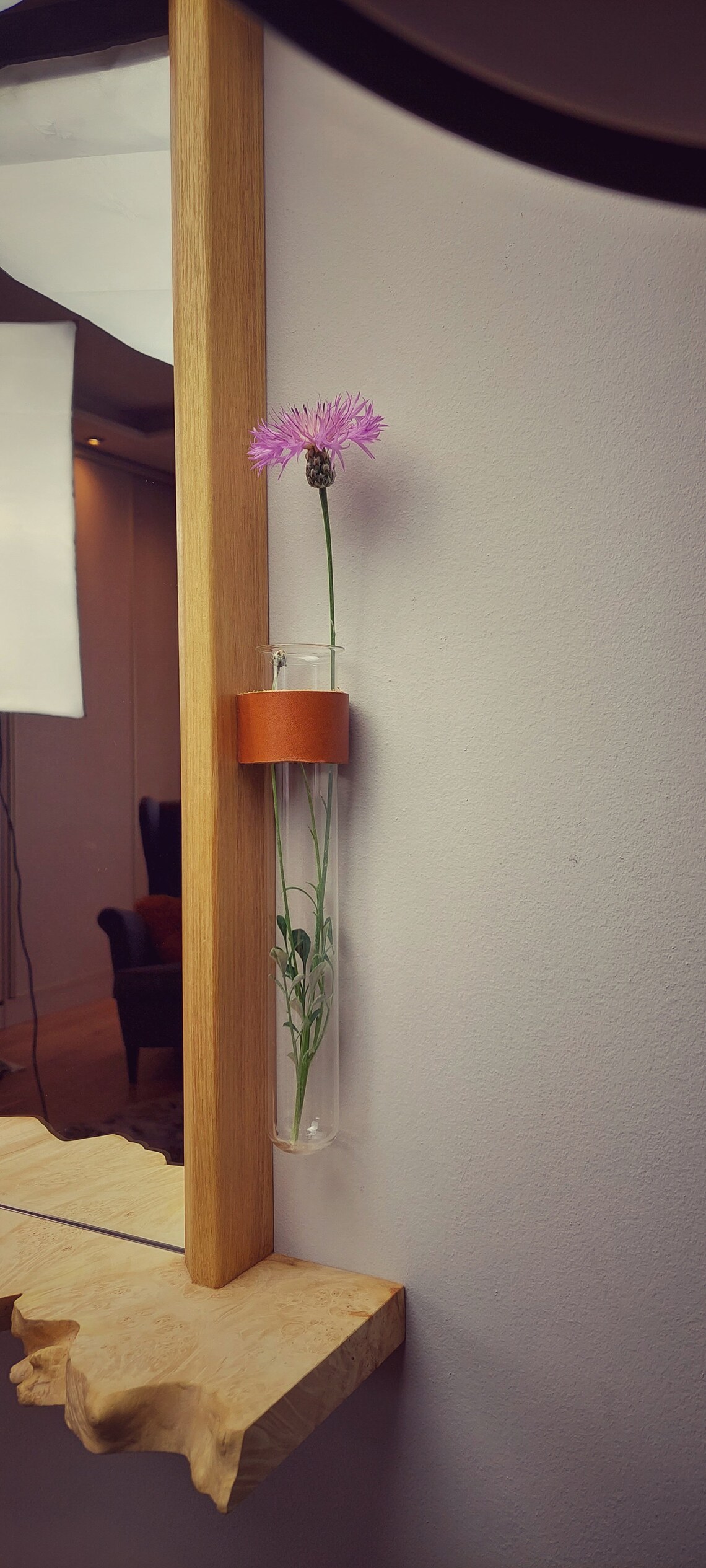 Wall Mirror, Live Edge Mirror, Wood Frame Mirror, Mirror With Shelf ...