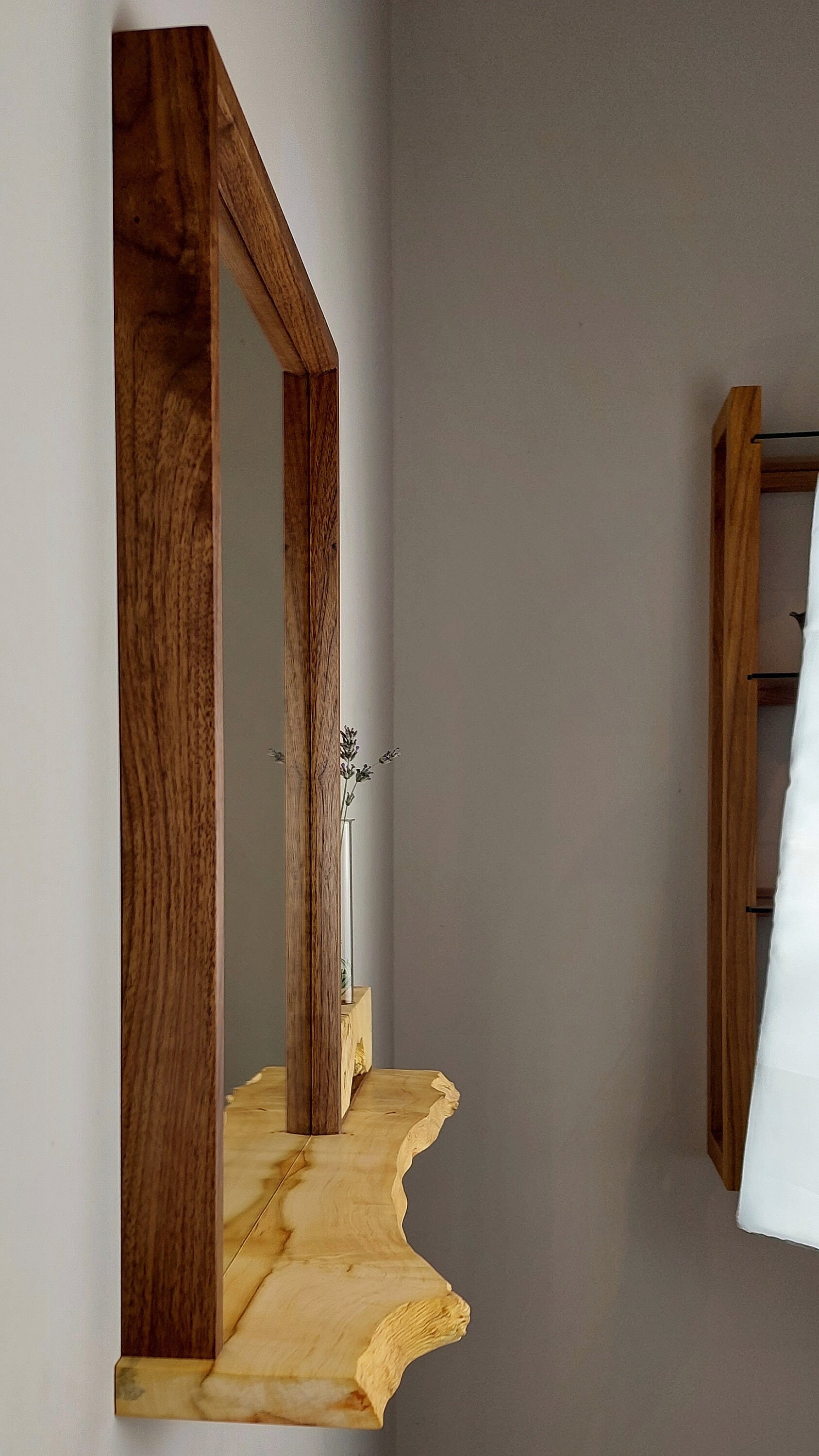 Wall Mirror, Live Edge Mirror Wood Frame Mirror Wall Hanging Mirror ...