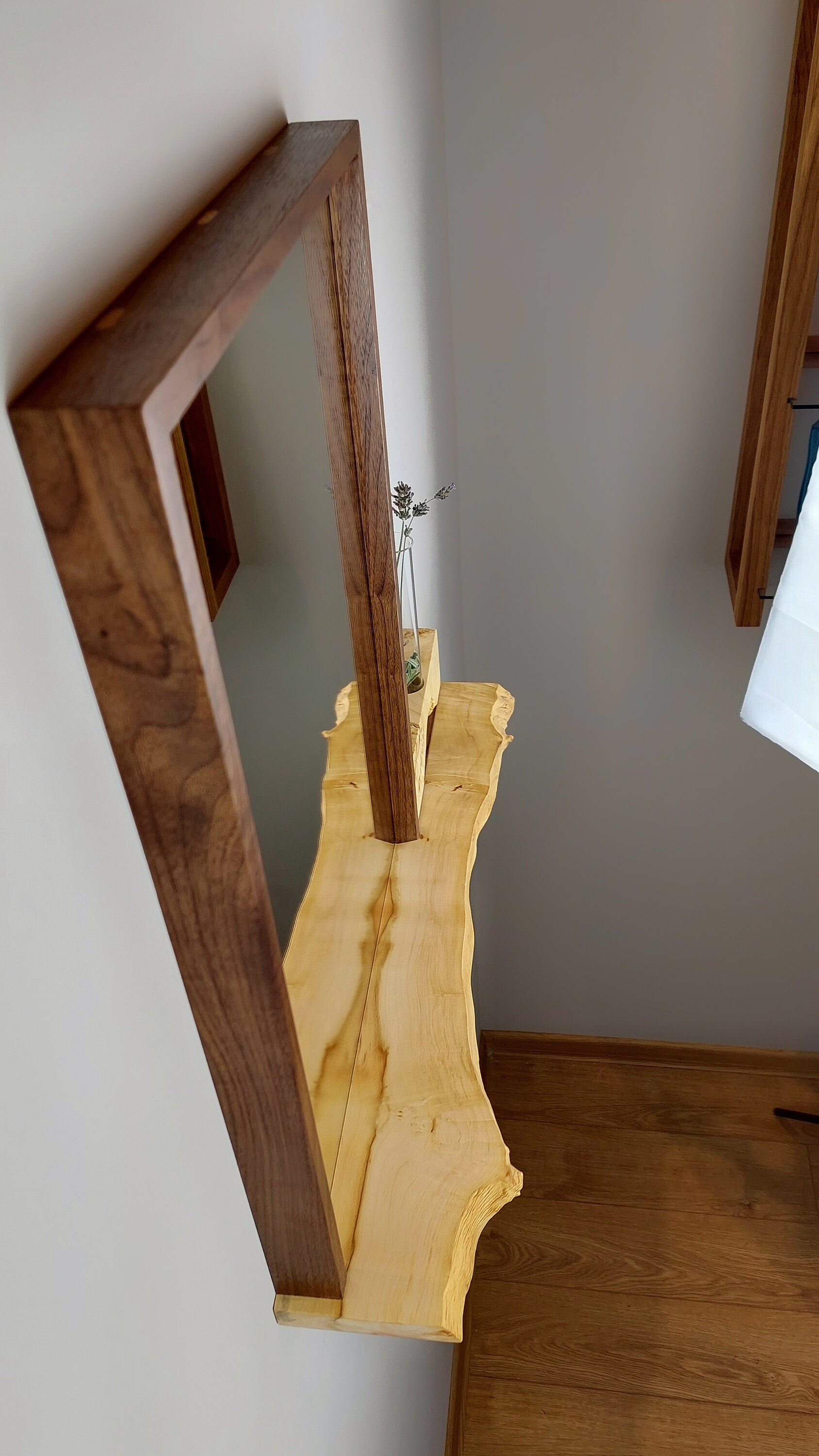 Wall Mirror, Live Edge Mirror Wood Frame Mirror Wall Hanging Mirror ...