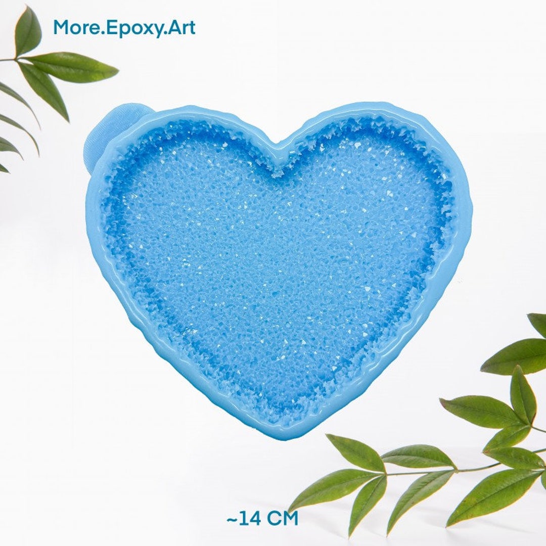 Realistic Silicone Crystal Heart Board Mold 14cm Depth - 1.8 Cm High ...
