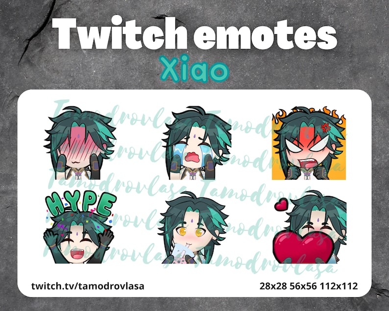 Xiao Genshin Impact Twitch or Discord Emotes for Stream | Cute Xiao ...