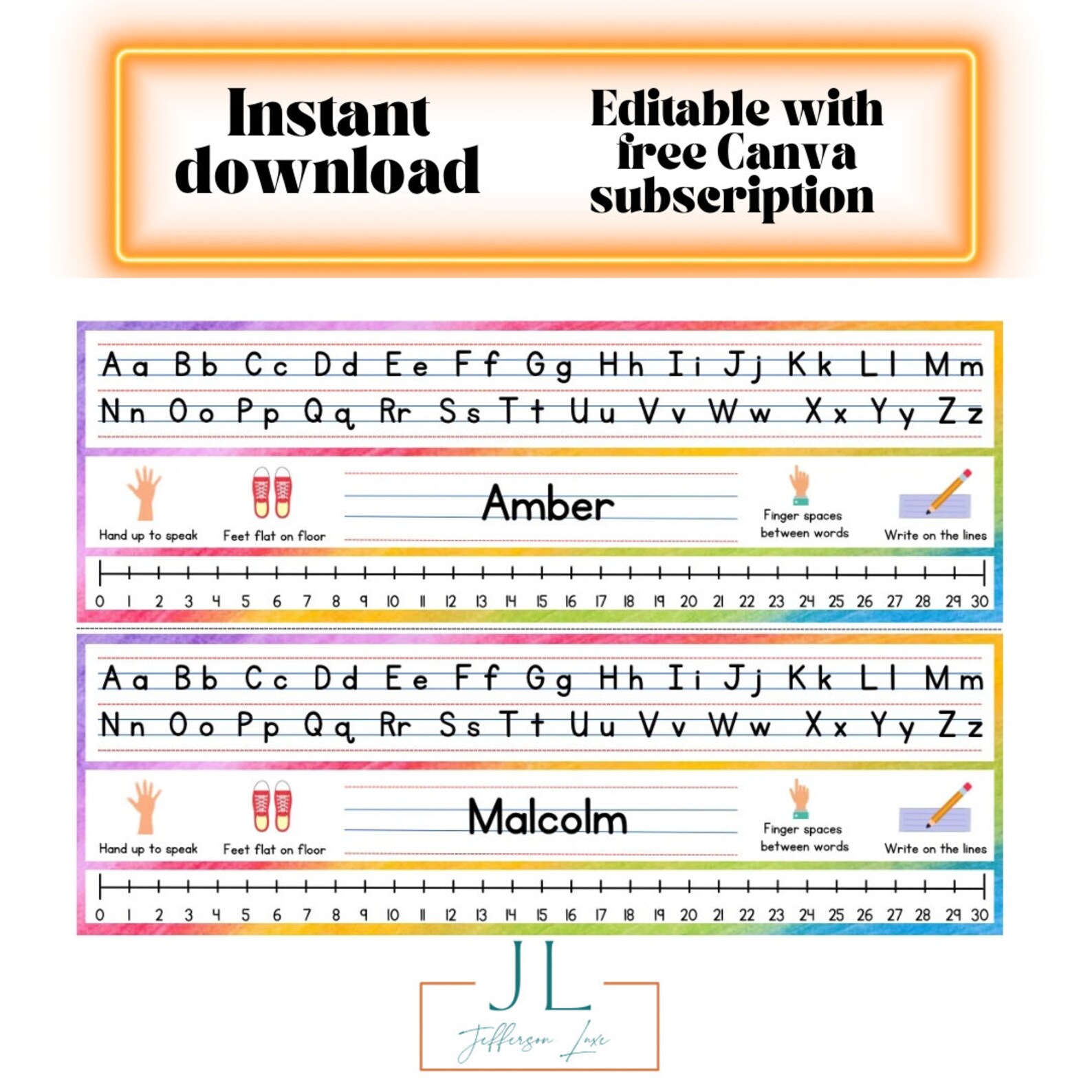 Student Desk Name Tag Printable, Desk Decoration, Classroom Desk ...