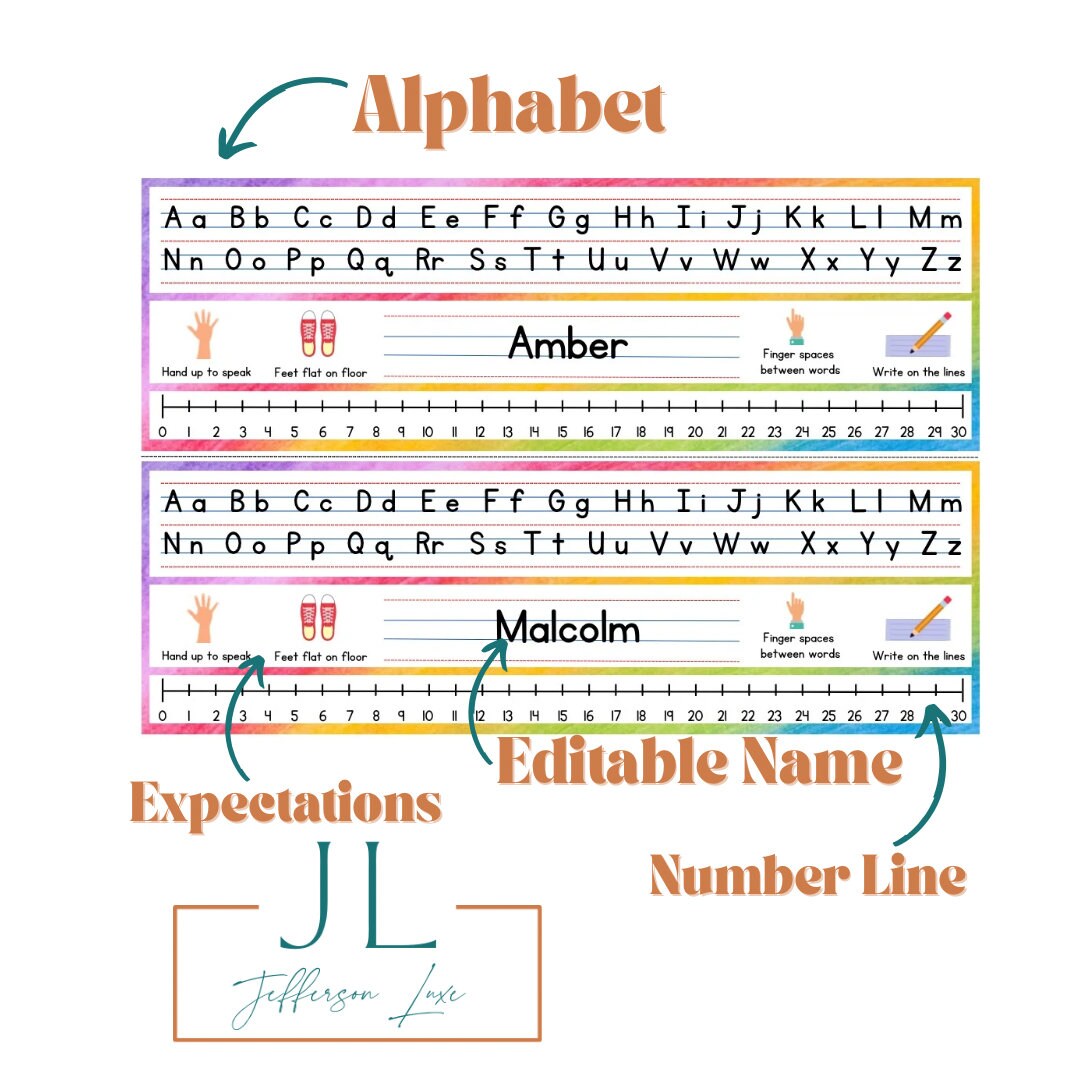 Student Desk Name Tag Printable, Desk Decoration, Classroom Desk ...