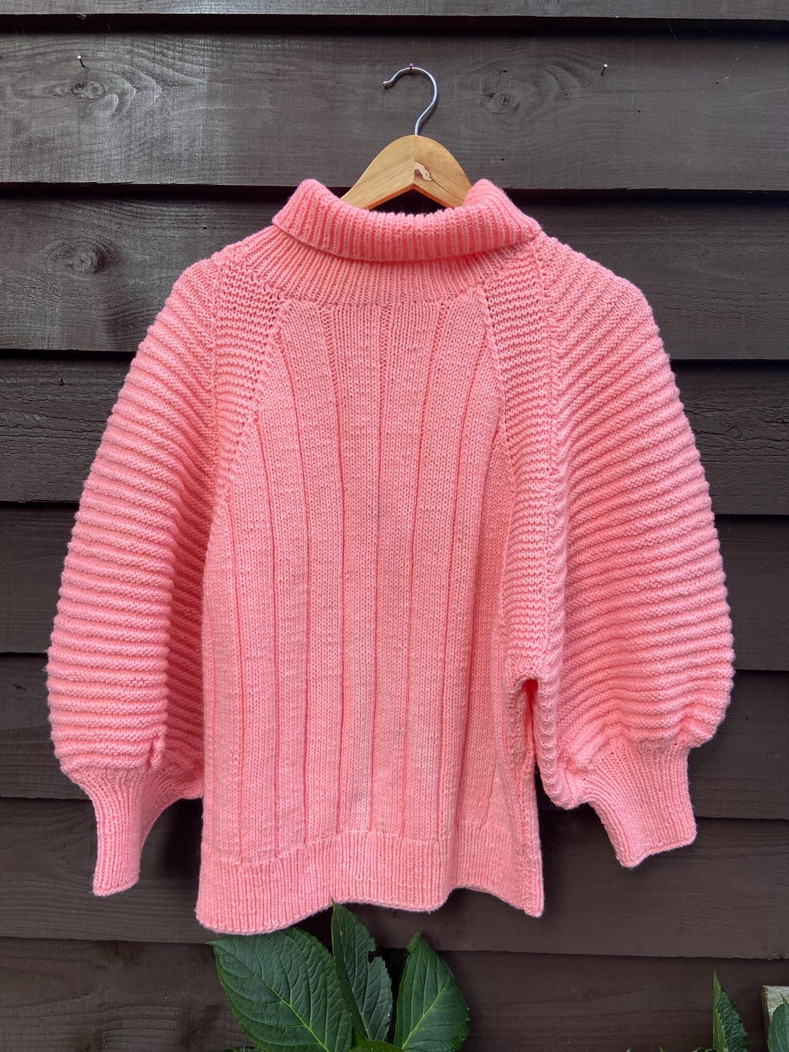 Weirdo Reworked Vintage Pastel Pink Hand Knitted Jumper. Quirky Hand ...