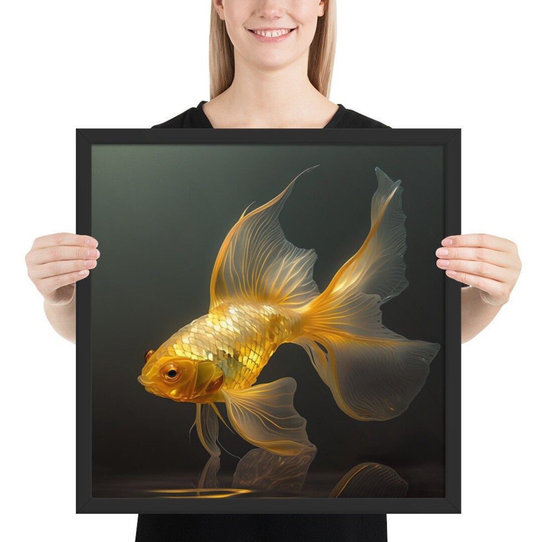 Goldfish Digital Art, Vibrant Citrine Pearlescent, Goldfish Framed ...