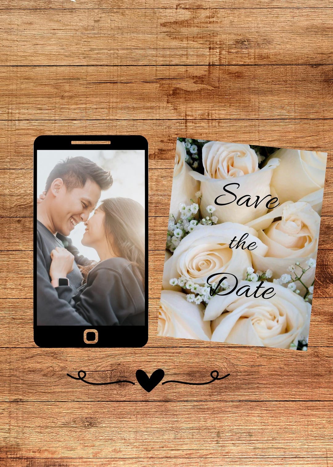 Save the Date Digital Invitation Canva Template Wedding - Etsy