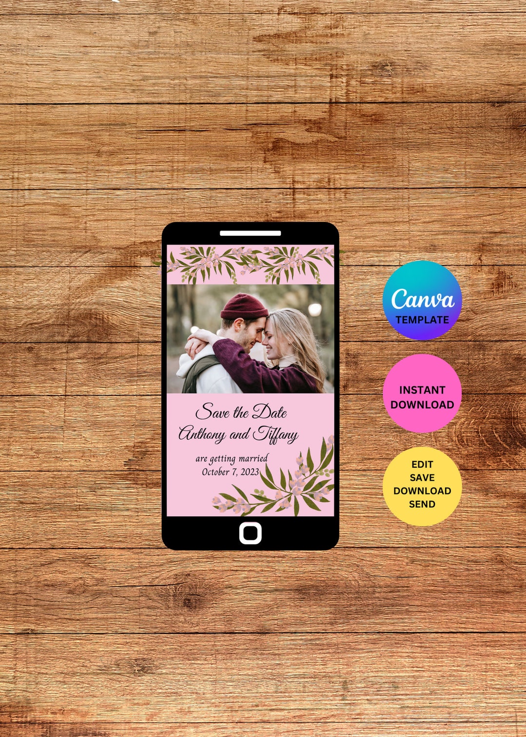 Save the Date Digital Invitation Editable Template Instant Download - Etsy