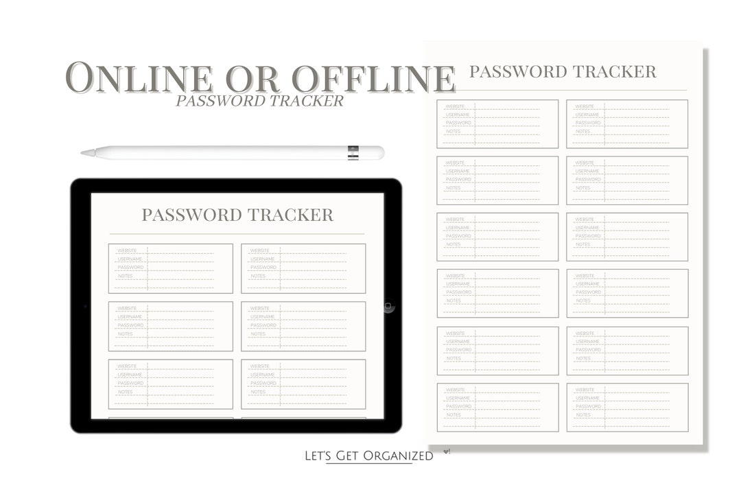 Password Tracker Digital Tracker Goodnotes Printable - Etsy