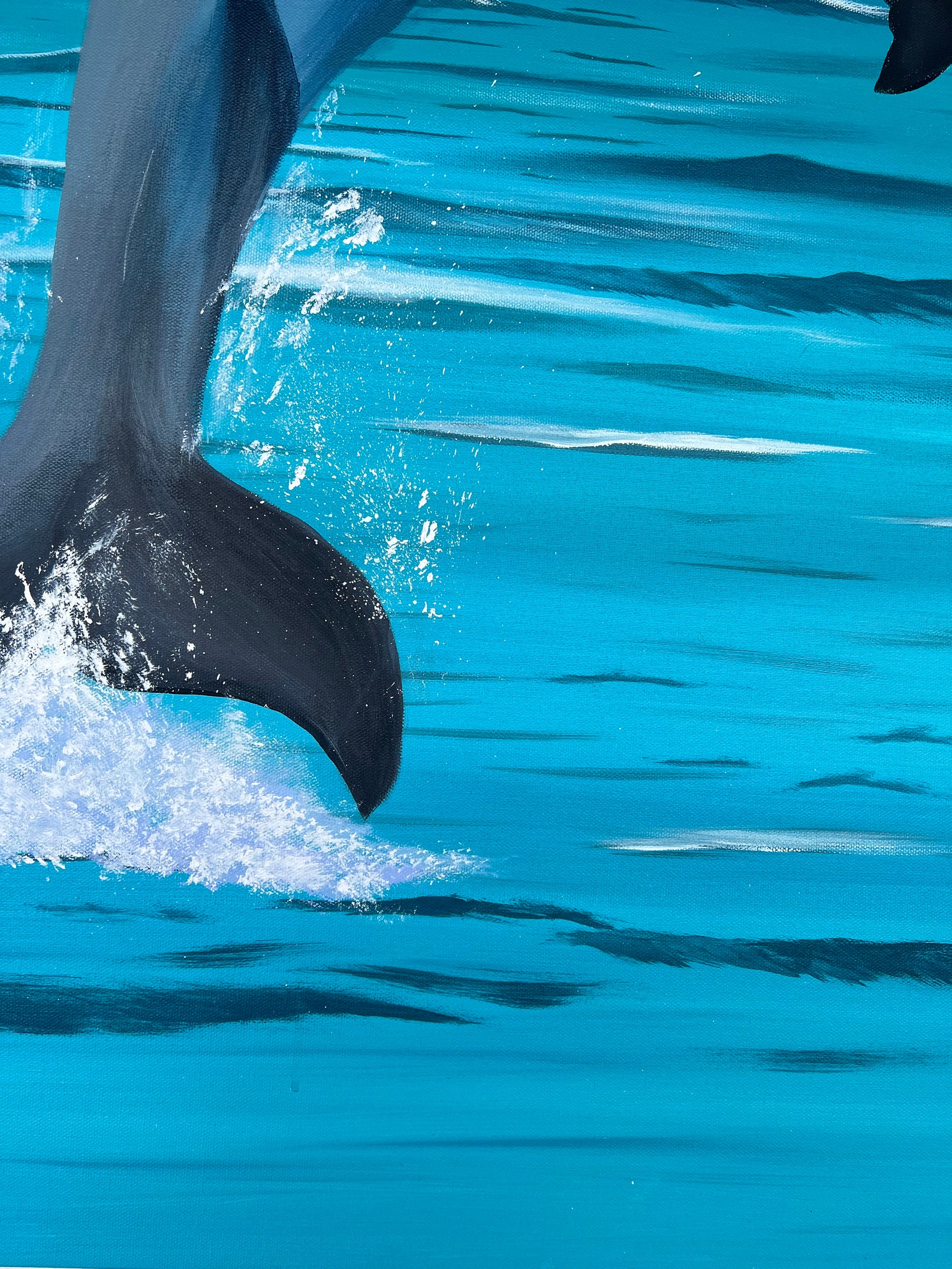Original One of a Kind Happy Jumping Dolphin Painting - Etsy