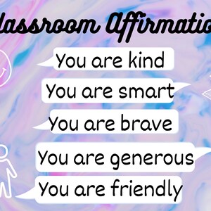 EDITABLE - Affirmations for Classroom - DIGITAL DOWNLOAD - Etsy
