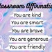 EDITABLE - Affirmations for Classroom - DIGITAL DOWNLOAD - Etsy