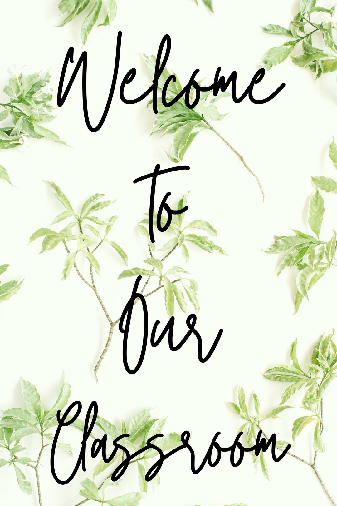 DIGITAL DOWNLOAD Classroom Poster - Greenery - Etsy