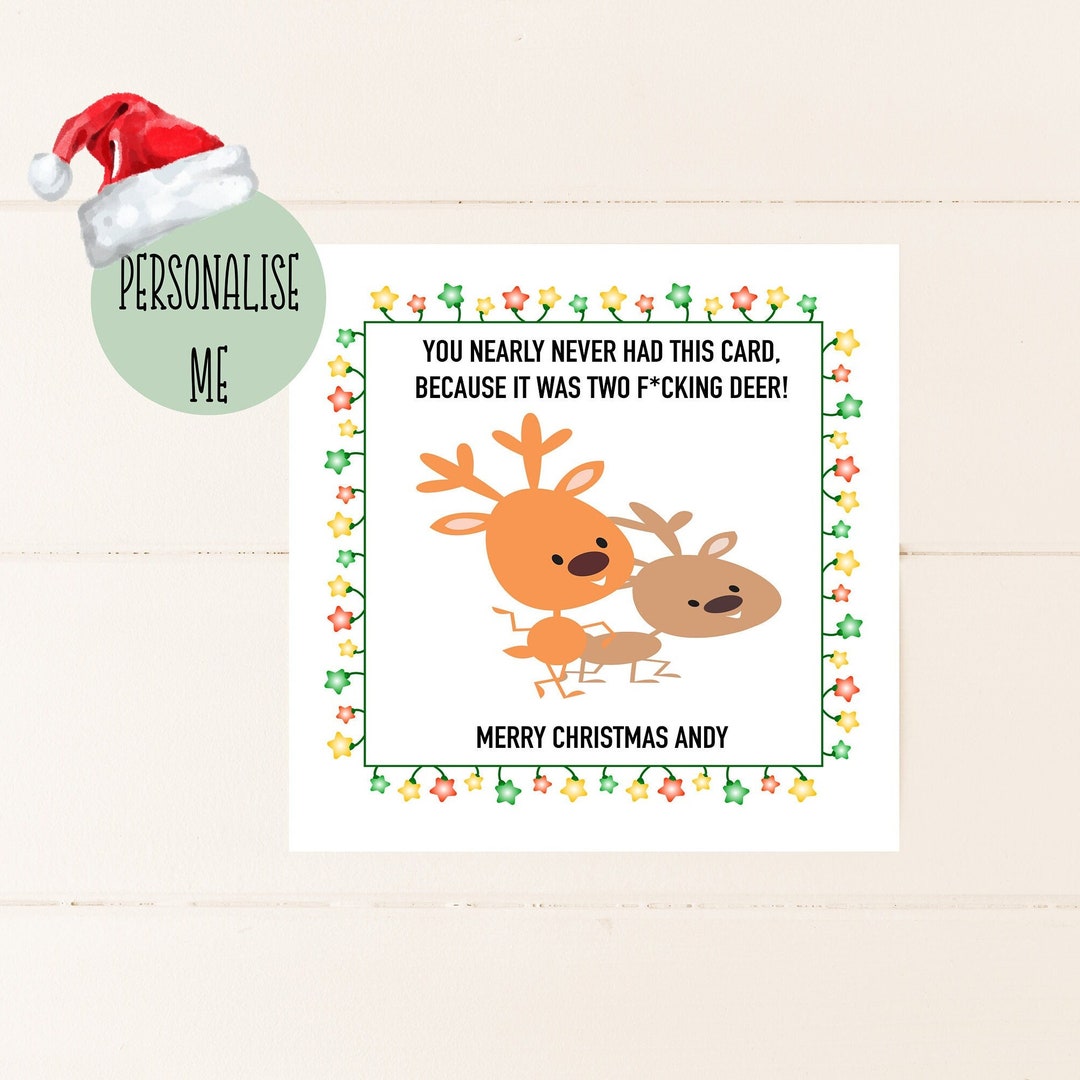 Funny Christmas Card, Adult Humour, Personalised Christmas Card ...