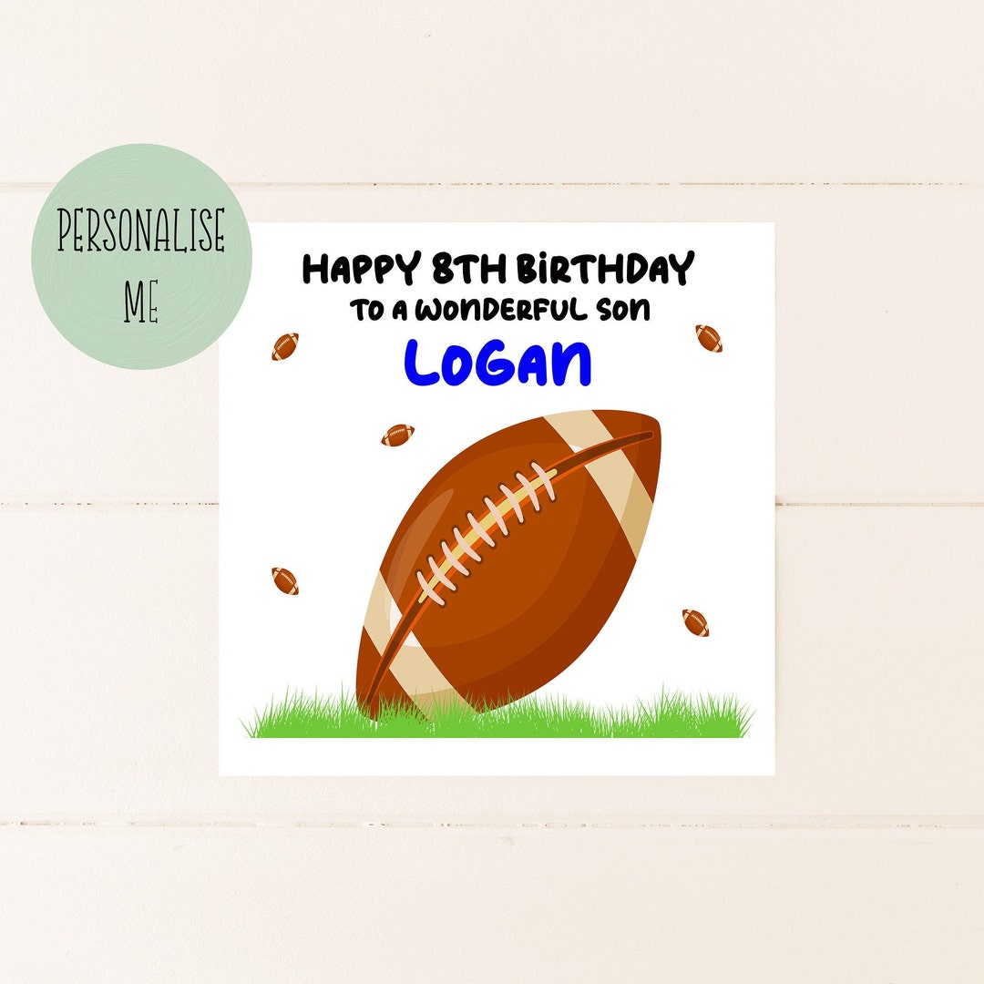 Rugby Birthday Card, Happy Birthday Card, for Boy or Girl, Happy 6th ...