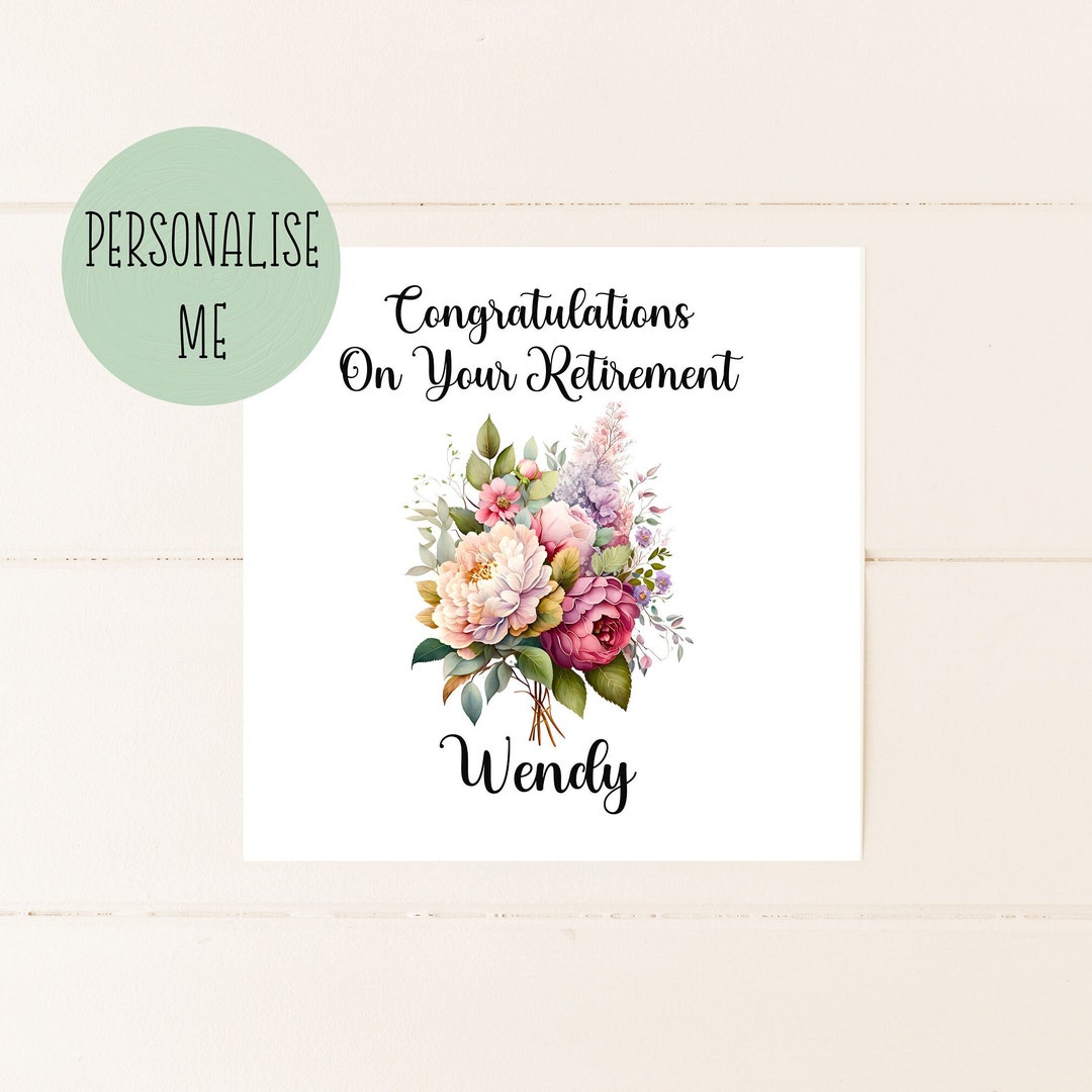 Retirement Card, Personalised Retirement Card, Any Name, Retired ...