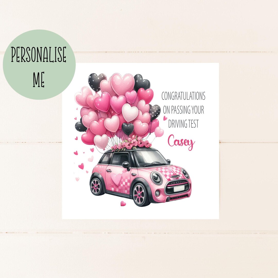 Driving Test Card, Personalised, Congratulations on Passing Your ...