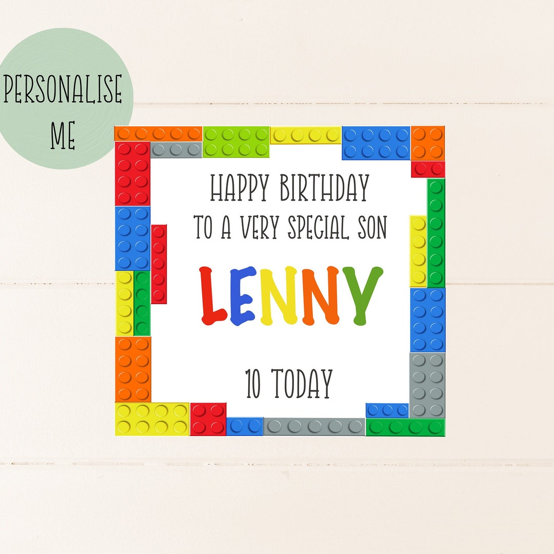 LEGO, Personalised Birthday Card, Grandson, Brother, Son, Nephew, God ...