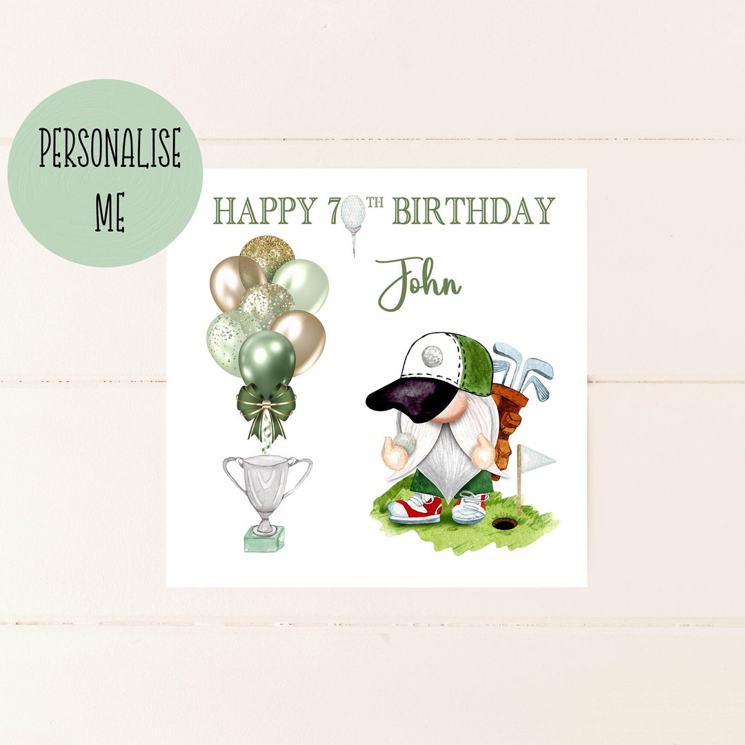 Happy Birthday Card, Golf Card, for Him, Any Age, Happy Birthday, Golf ...