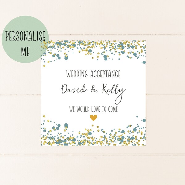 Wedding Acceptance Card - Etsy UK
