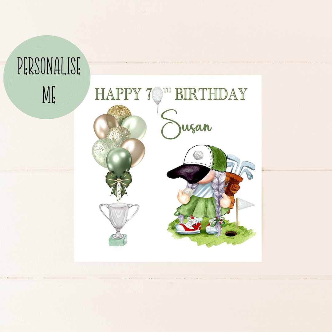 Happy Birthday Card, Golf Card, for Her, Any Age, Happy Birthday, Golf ...