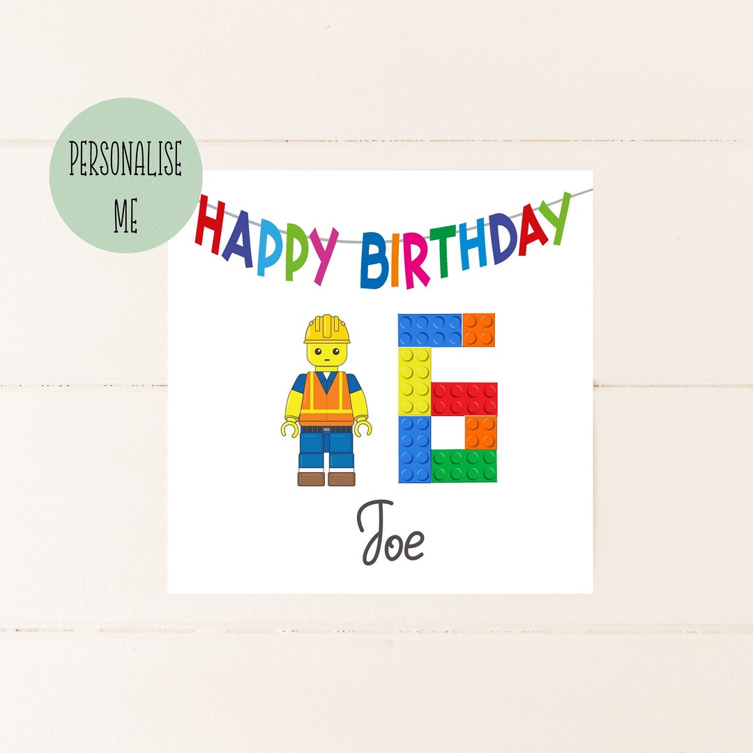 Happy Birthday Card, Lego, for Boy, Brother, Son, Nephew, God Son ...