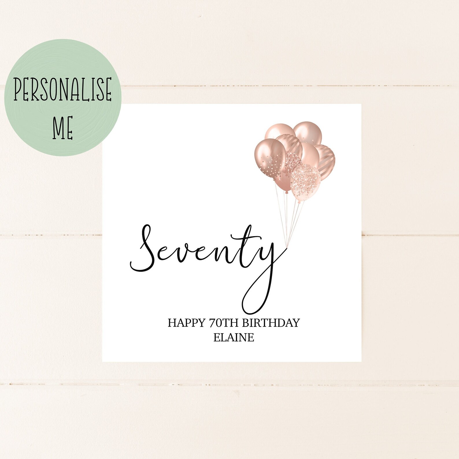 70th Birthday Card, Personalised 70th Birthday Card, Birthday Card ...