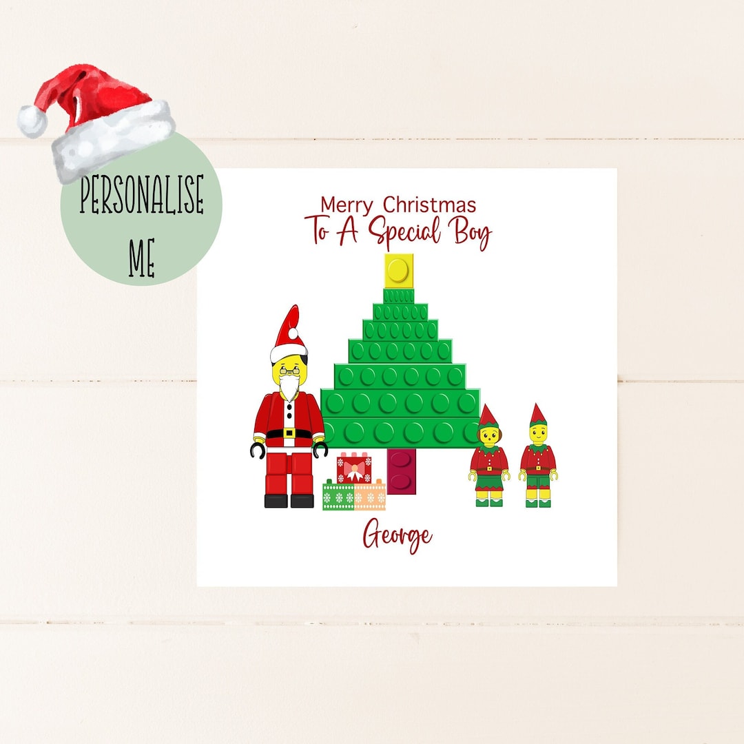 Personalised Christmas Card, Merry Christmas, Christmas LEGO Card ...