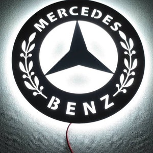 Mercedes Led Sign Neon Sign Mercedes Logo Wall Decor - Etsy
