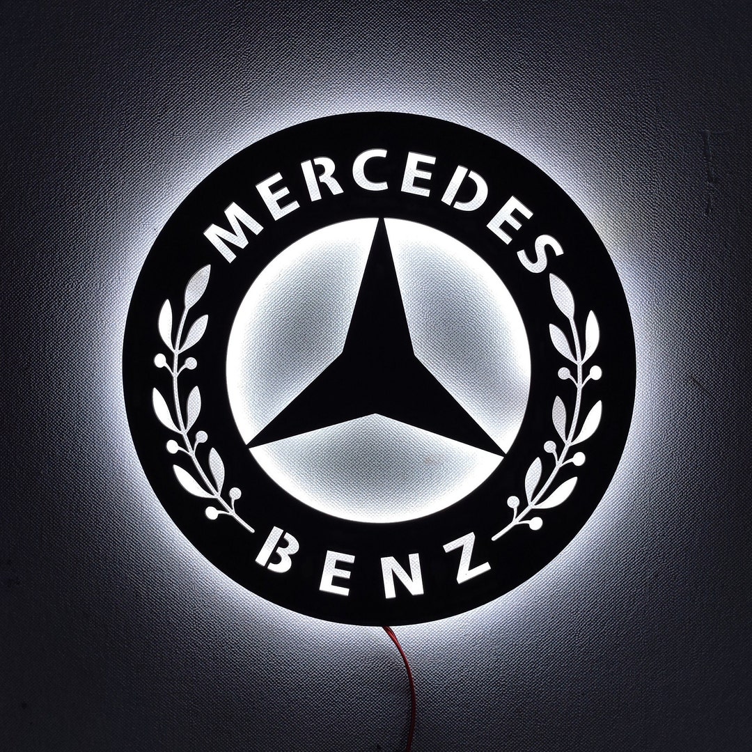 Mercedes Led Sign Neon Sign Mercedes Logo Wall Decor - Etsy