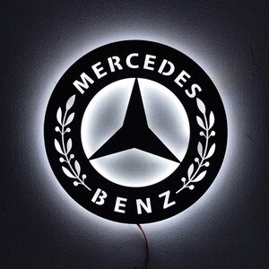 Mercedes Led Sign Neon Sign Mercedes Logo Wall Decor - Etsy