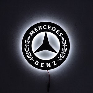 Mercedes Led Sign Neon Sign Mercedes Logo Wall Decor - Etsy