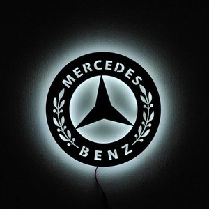 Mercedes Led Sign Neon Sign Mercedes Logo Wall Decor - Etsy