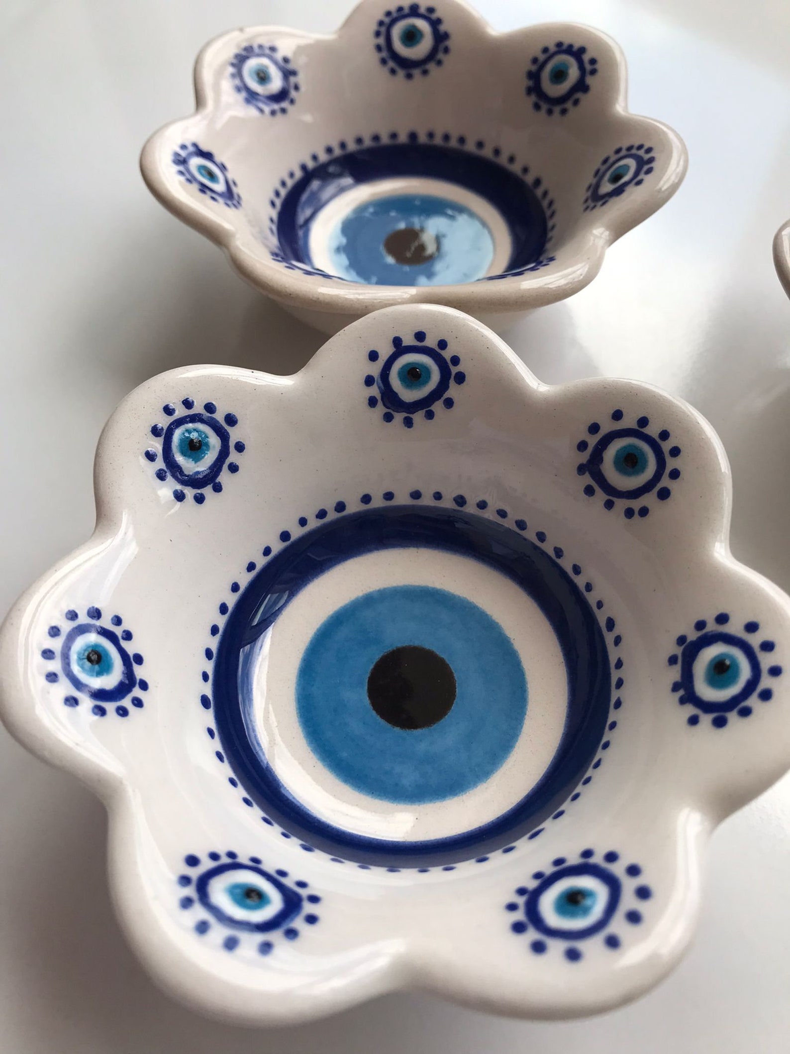 6 Pcs Set Turkish Hand Evil Eye Ceramic Offering Bowl, Ceramic ...