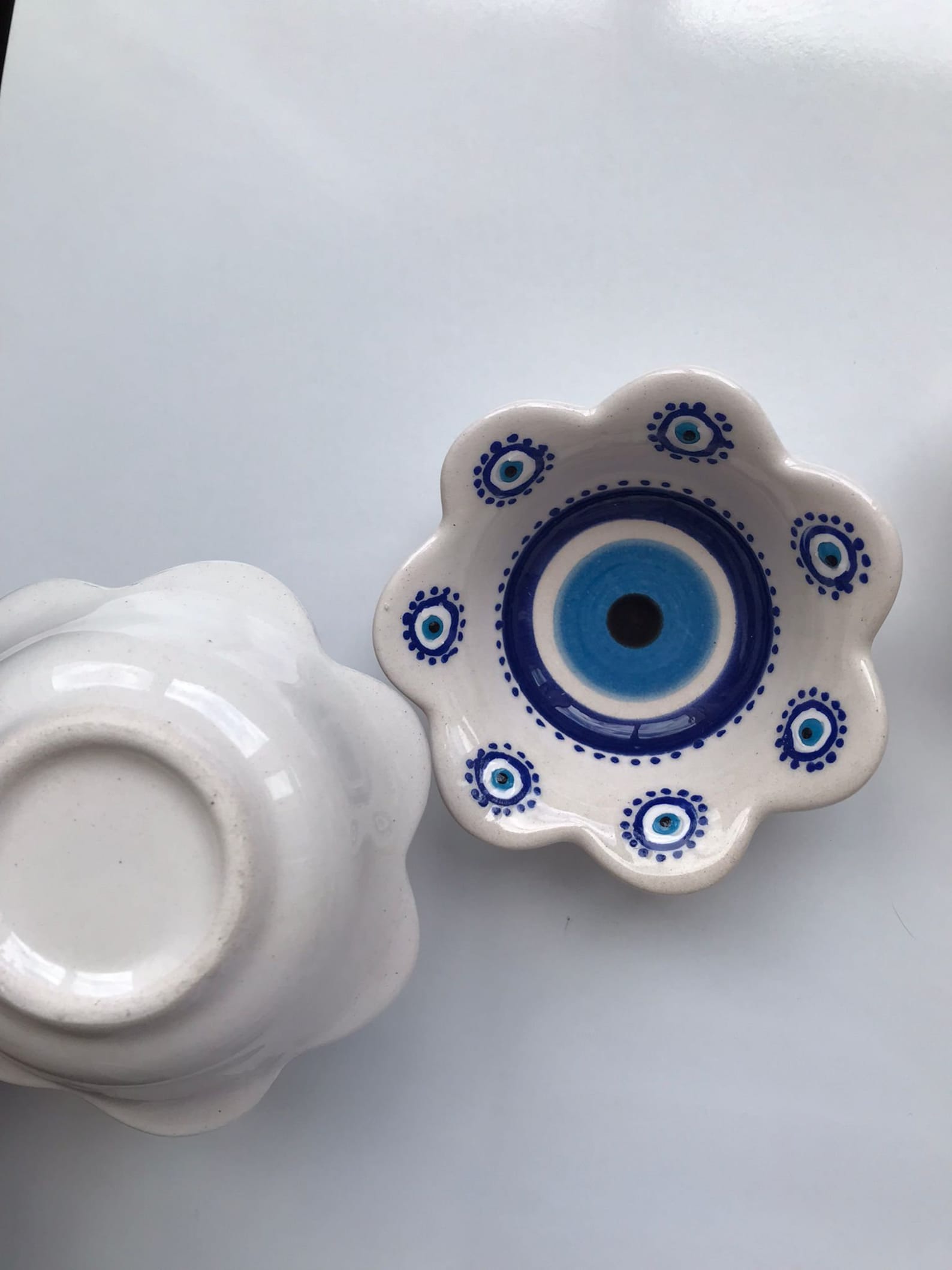 6 Pcs Set Turkish Hand Evil Eye Ceramic Offering Bowl, Ceramic ...