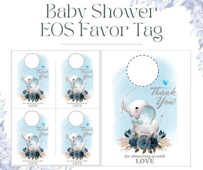 EOS Baby Shower Favor Printable Tag - Etsy
