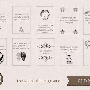 100 Affirmation Cards PDF and PNG Digital Download, Mindfulness ...