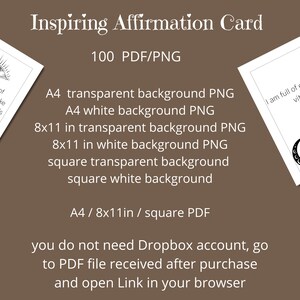 100 Affirmation Cards PDF and PNG Digital Download, Mindfulness ...