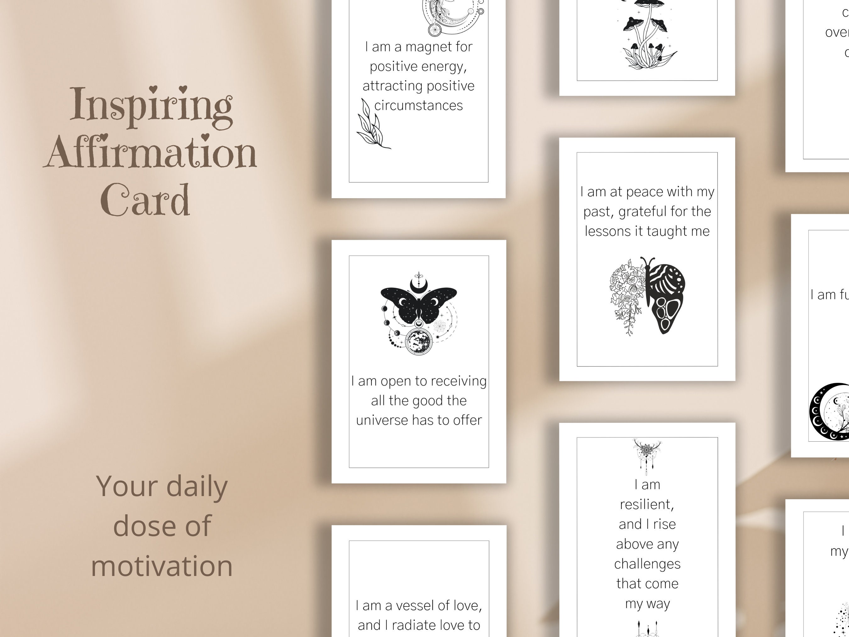 100 Affirmation Cards PDF and PNG Digital Download - Etsy