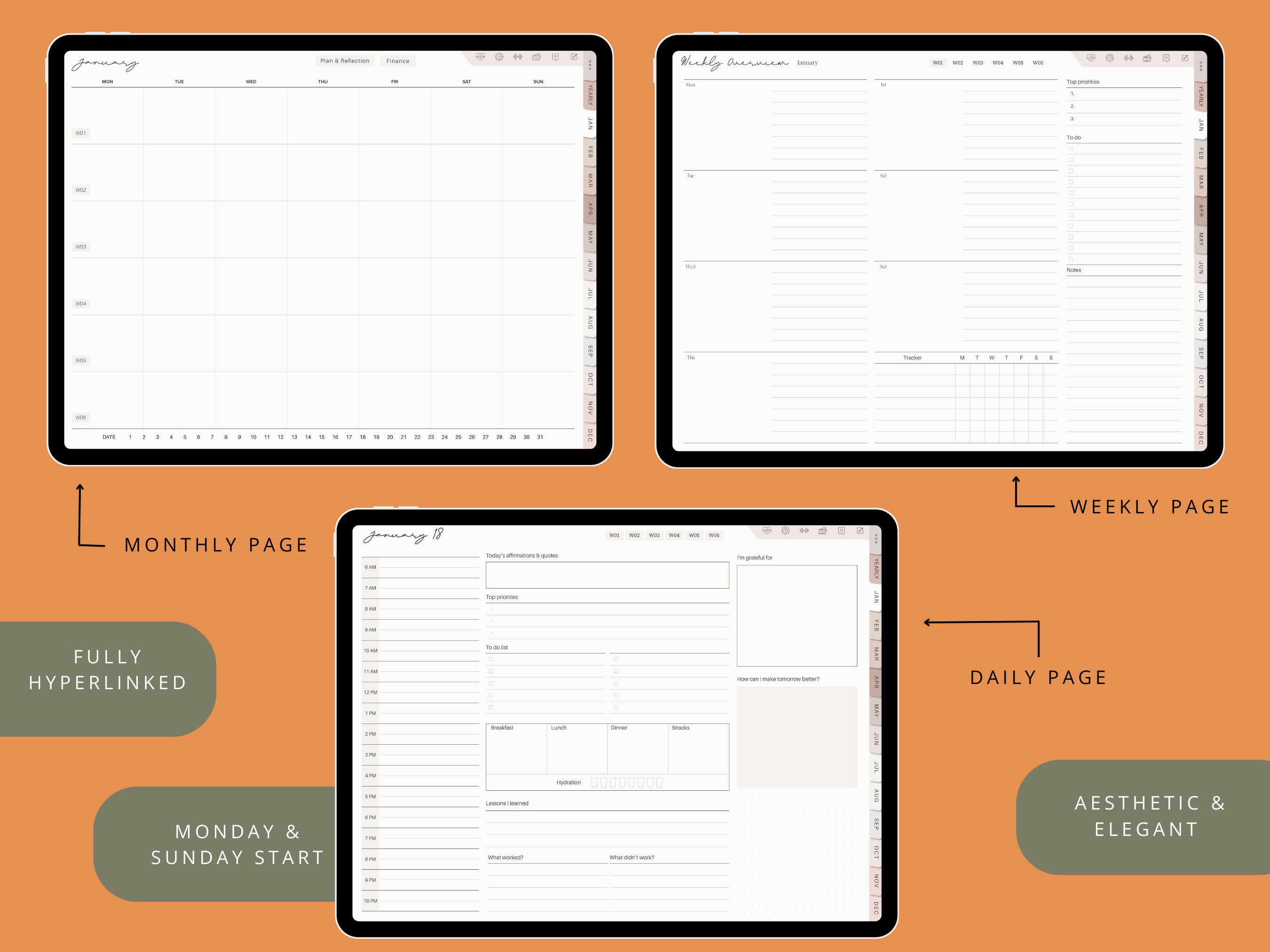 Boho Digital Planner Goodnotes Planner Modern Daily Planner - Etsy
