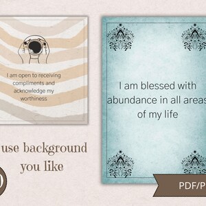 100 Affirmation Cards PDF and PNG Digital Download, Mindfulness ...