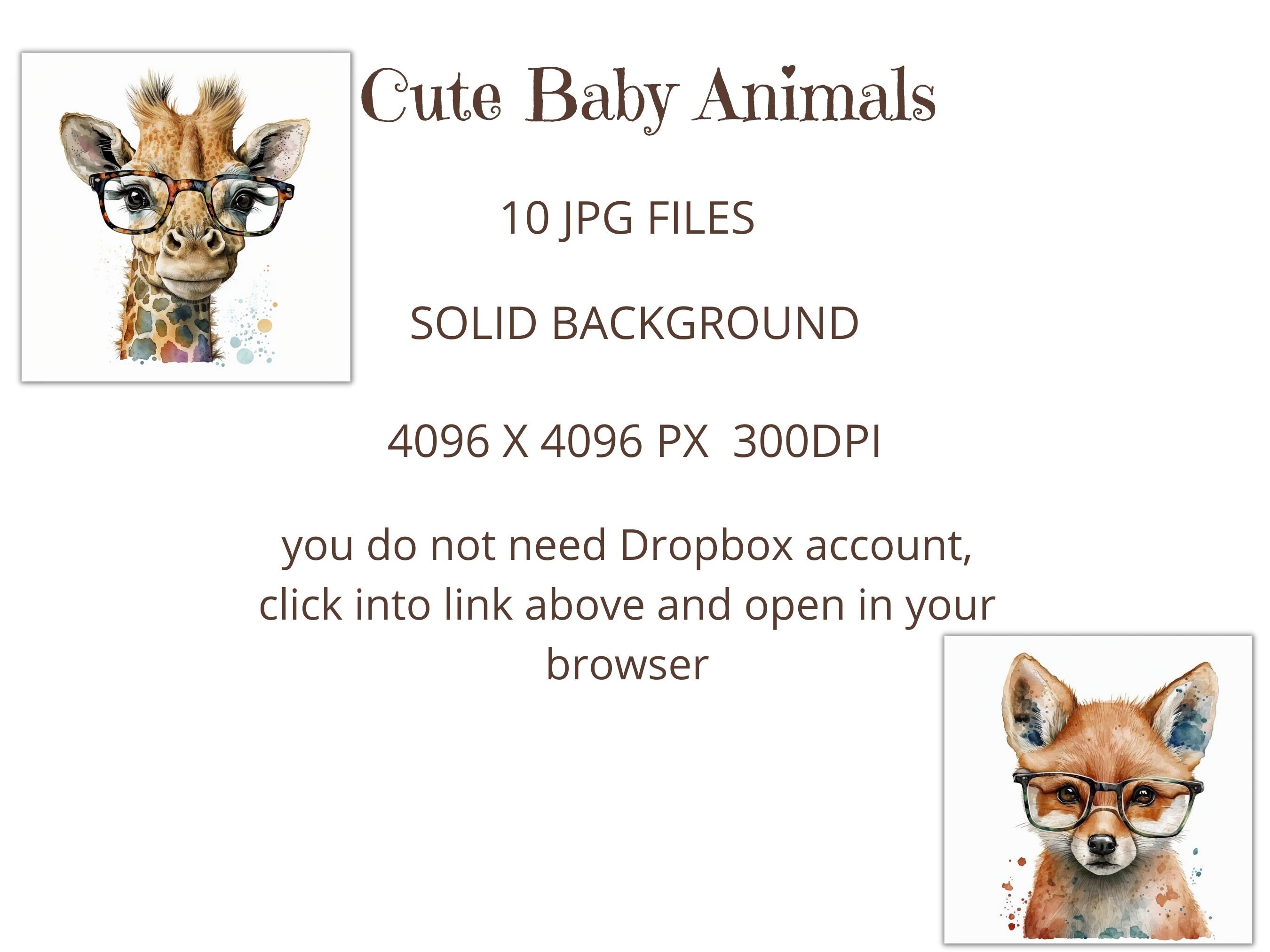Watercolor Cute Baby Animals Clipart Digital Download JPG - Etsy