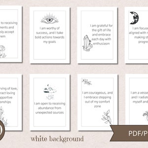 100 Affirmation Cards PDF and PNG Digital Download, Mindfulness ...