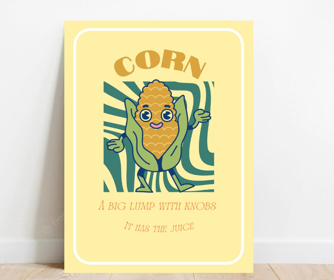 Tik Tok Corn Meme Print, Digital Download Print, Cute Wall Decor ...