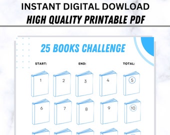 Book Challenge Tracker - Etsy