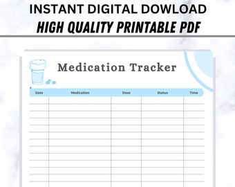 Medication Tracking Chart - Etsy