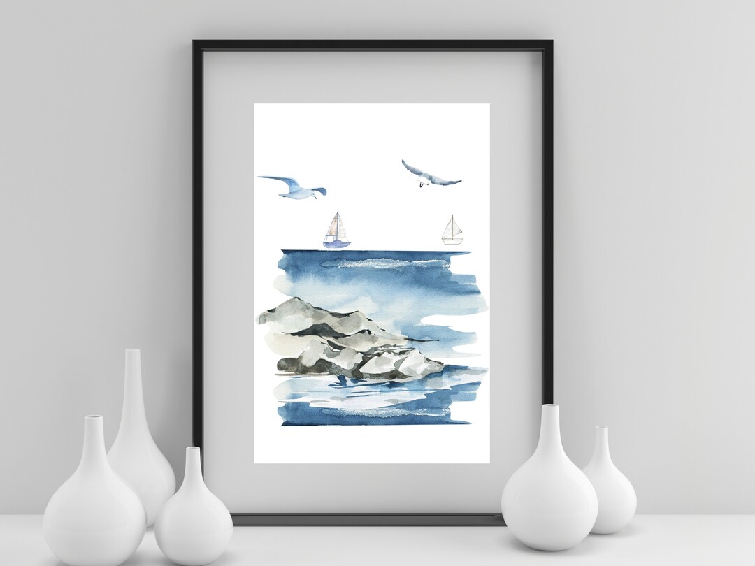 Ocean Waves Print Beach Wall Art, Ocean Print Blue Sea Print Ocean ...