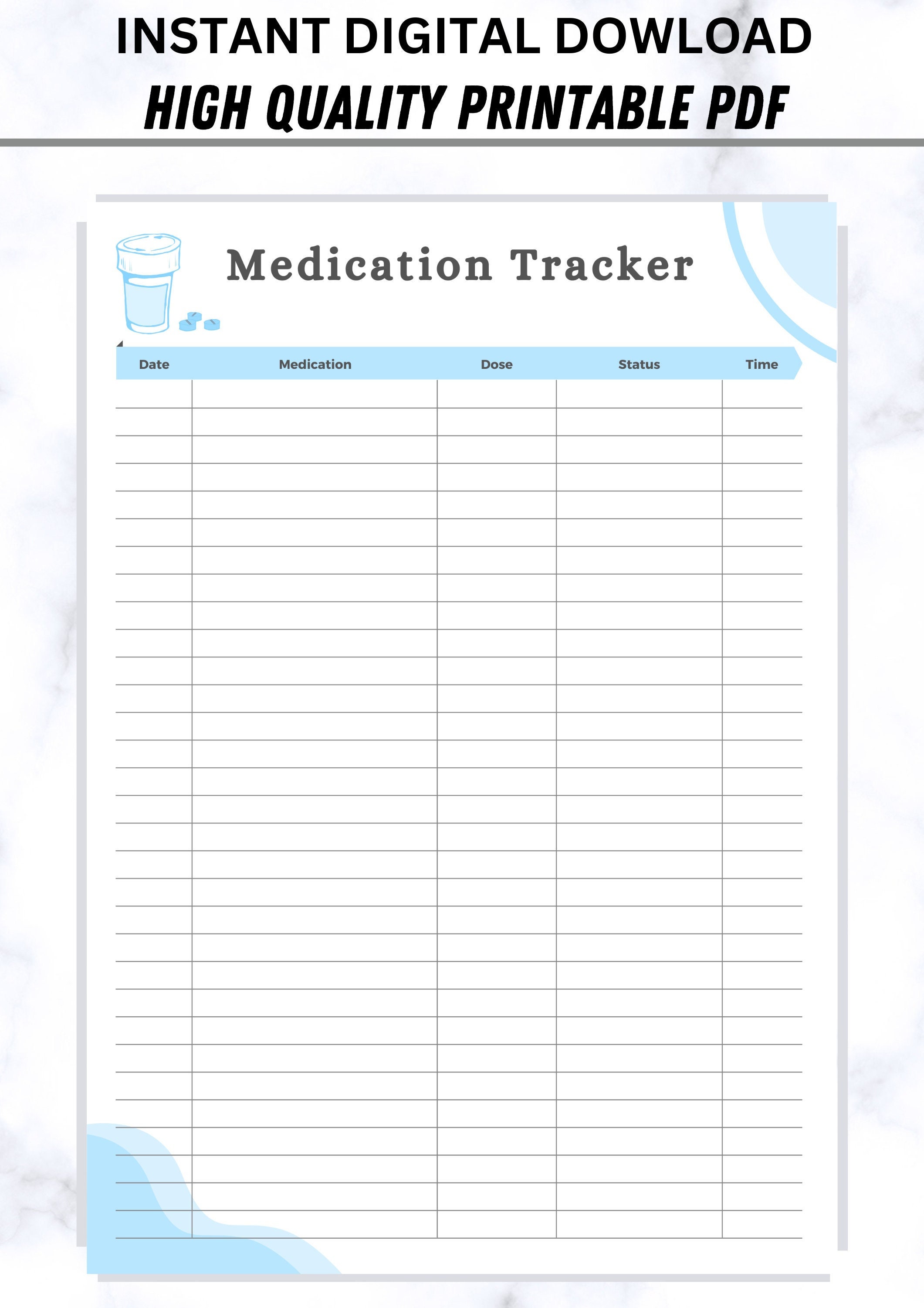 Printable Medication Tracker, Medication Log, Med Tracker, Medicine ...